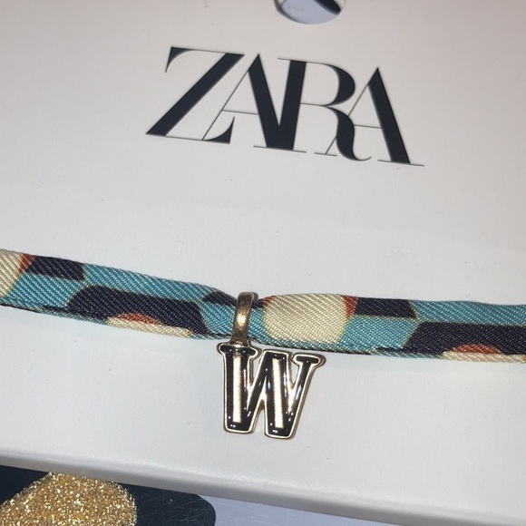 Zara | Jewelry | Zara Ribbon Bracelet W Monogram Charm New | Poshmark